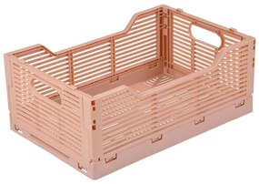 Světle růžový plastový úložný box 30x20x11.5 cm – Homéa