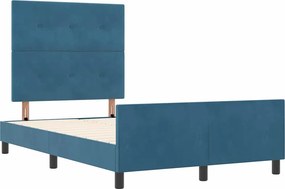 Postel s boxspringem s čelo Tmavě modrá 120 x 190 cm samet 3344931