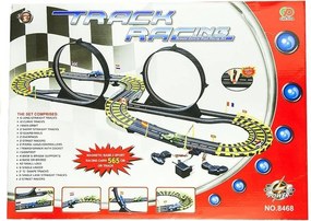 LEAN Toys Autodráha Track Racing – dvě autíčka, smyčky, napájecí zdroj, 565 cm