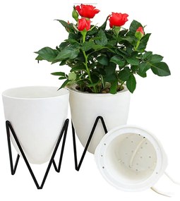 Bílý samozavlažovací květináč Tomasucci Poppy, ø 19 cm