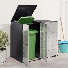 Úložný box na 3 popelnice Nerezová ocel Antracit 3394778