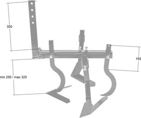 Nastavitelná plečka / rádlo pro kultivátor Hahn & Sohn Cedrus GL06