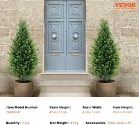 2 Kusů 0,9 m Umělý cedr Topiary Strom Umělá rostlina UV Dekor vnitřní/venkovní