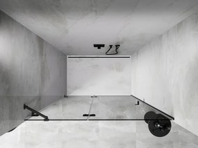 Mexen, Mexen Lunar levé otočné sprchové dveře 130 cm, transparentní, pistolový kov - 834-130-000-95-00-L