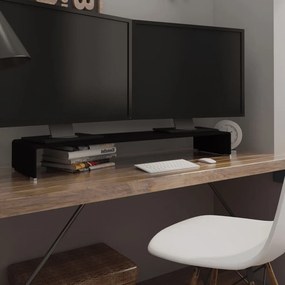 TV stolek / podstavec na monitor sklo černý 110x30x13 cm 244140