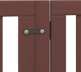 Zábrana pro psy s dvířky skládací 12 panelů hnědá 600 cm topol 3155663