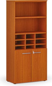 Třídicí regál s dveřmi PRIMO WOOD, 800 x 420 x 1781 mm, 9 přihrádek, třešeň
