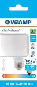 VELAMP OPAL FILAMENT žárovka 8W, E27, 6500K