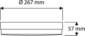 Přisazené LED svítidlo PROLUMIA Prodisc III Mini Ø 267mm max 9W zap/vyp černá 3000-3500-4000K 120° IP54 40008285