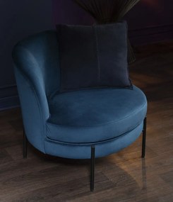 Modré sametové kulaté křeslo Lounge chair Jammy Blue - 71*67*66cm
