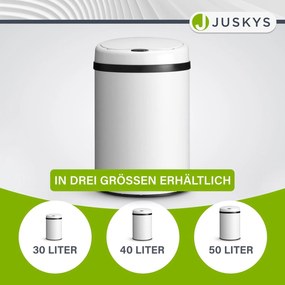Juskys Kulatý bezdotykový odpadkový koš Barva: stříbrná, Velikost: 50 L