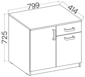 MELTA | komoda AR820 | 79,9 cm | UNI provedení | artisan