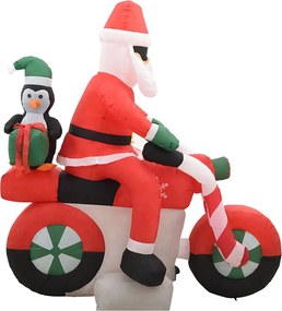Vánoční nafukovací Santa Claus na motorce s LED IP44 160 cm 289304