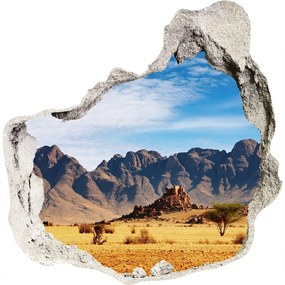 Wallmuralia Díra 3D ve zdi nálepka Skály Namibie 75x75 cm