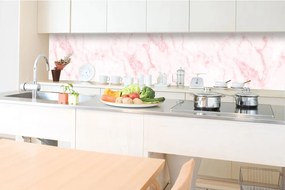 DIMEX | Fototapeta do kuchyně Světle růžová mramorová textura KI-350-276 | 350 x 60 cm | růžová