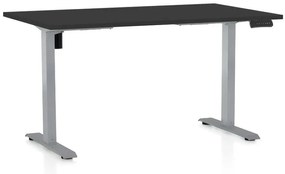 Výškově nastavitelný stůl OfficeTech B, 140 x 80 cm - černá podnož Barva: Světle šedá
