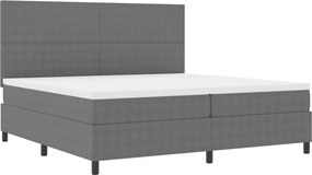 Postel s boxspringem s čelo Světle šedá a bílá 200 x 200 cm 3337571