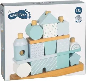 small foot Nasazování na tyč Domeček modrá / od 12 měsíců