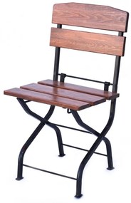 ROJAPLAST Skládací zahradní židle - WEEKEND, dřevěná/kovová