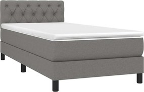 Box spring postel s matrací a LED tmavě šedá 80 x 200 cm textil 3133350