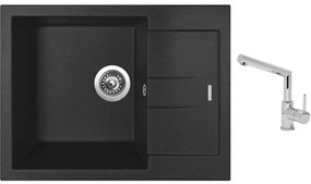 Set Sinks AMANDA 650 Metalblack + baterie Sinks MIX 350 P chrom