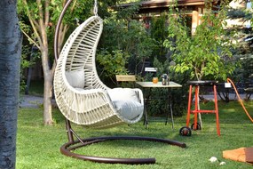 Zahradní houpací židle Kulkan (krémová). 1082958