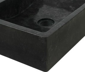 vidaXL Koupelnová skříňka dřevo teak a umyvadlo mramor [3058159] Barva: Černá