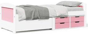 Válenda se 5 zásuvkami bez matrace bílá a růžová IRUN 90x200 cm 3314683
