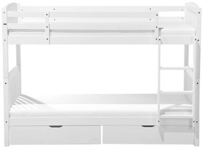 Bílá patrová postel s úložným prostorem 90 x 200 cm REVIN Beliani