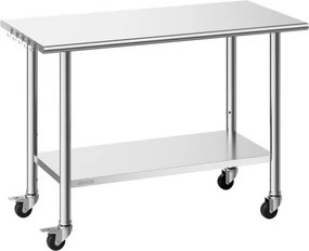 Pracovní stůl z nerezové oceli, 61x122 cm VEVOR – 1220 × 610 × 864 mm