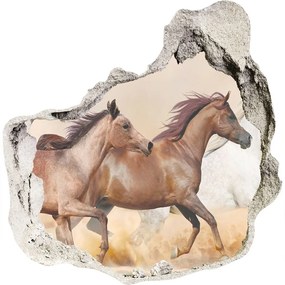 Wallmuralia Díra 3D fototapeta nálepka Koně ve cvalu 75x75 cm