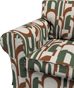 Potah na křeslo IKEA Ektorp barva zelená látka pletený vzor, vzorované