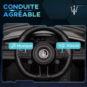 Dětské elektrické auto AIYAPLAY Maserati Gran Turismo Folgore, 12V s dálkovým ovládáním 2.4G, LED světla, hudba, klakson, MP3, auto pro děti od 3 do …