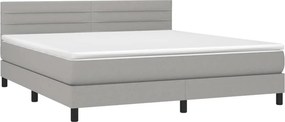 Box spring postel s matrací světle šedá 160 x 200 cm textil 3140145