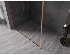 Mexen, Mexen Kioto-XF sprchová stěna s rámem 90 x 202 cm, průhledná 10 mm, broušená měď - 800-090-104-65-00-X