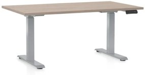 Výškově nastavitelný stůl OfficeTech D, 140 x 80 cm - šedá podnož Barva: Buk