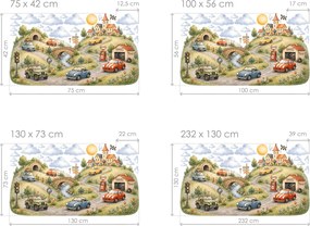 Kopečkov Autíčkov samolepky na zeď pro chlapce arch 130 x 73 cm