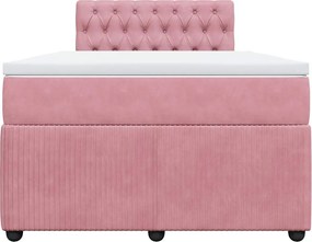 Box spring postel s matrací růžová 120x190 cm samet 3289997