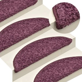 Schodové rohože 15 ks 56 x 17 x 3 cm tmavě fialové půlkulaté 322384