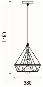Lustr na lanku FLARE 1xE27/15W/230V béžová
