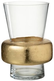 OnaDnes -20% Zlatá skleněná dekorativní váza J-Line Anellu 30 cm