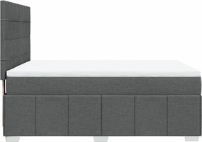 Box spring postel s matrací tmavě šedá 160x200 cm textil 3291720
