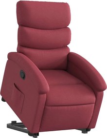 Zvedací polohovací křeslo vínové textil 3203981