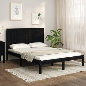 vidaXL Rám postele masivní borovice 120 x 200 cm [3105727] Barva: Černá