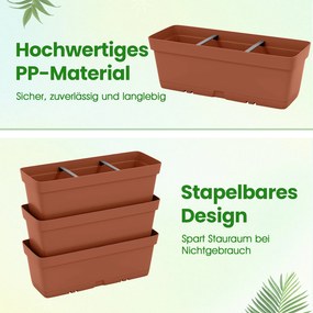 Costway 6 Kus truhlíků s drenážním systémem truhlíky vertikální zvýšený záhon