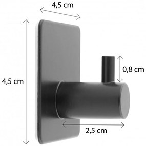 Erga Pad, samolepící háček na ručníky 4,5x4,5 cm (4ks), černá matná, ERG-YKA-CH.PAD-4-BLK