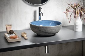 Sapho, PRIORI keramické umyvadlo, průměr 41cm, 15cm, černá/kámen, PI021