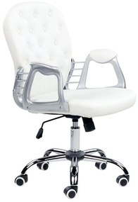 Bílá ekologická kožená kancelářská židle PRINCESS Beliani