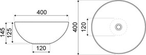 Novoterm Keramické umyvadlo na desku NV-KR-301 BW (ø 40 cm)