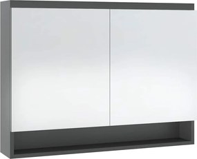 Koupelnová skříňka se zrcadlem 80 x 15 x 60 cm MDF šedá 331534